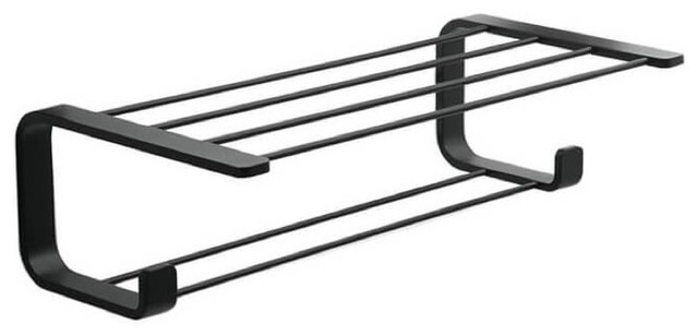 Modern Matte Black Towel Rack - Transitional - Towel Racks & Stands ...