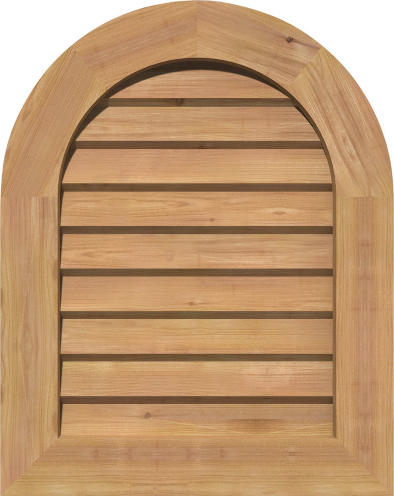 Arch Top Gable Vent, Western Red Cedar Gable Vent With 1"x4" Flat Trim ...