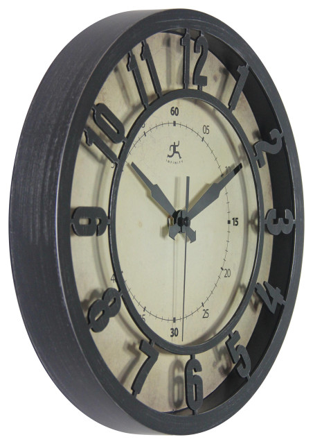 12" 3D Clock - Industrial - Wall Clocks - by Infinity Instruments, Ltd ...