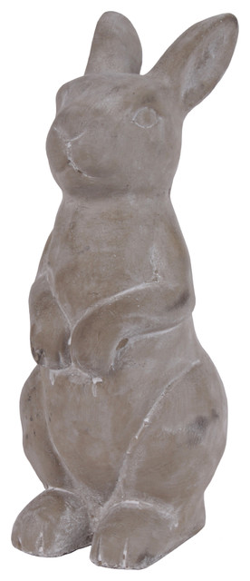 Cement Sitting Upright Rabbit Figurine With Hands in Front, Concrete ...