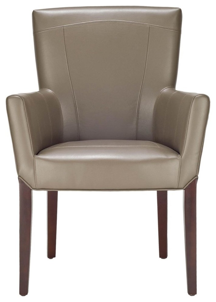 Safavieh Ken Leather Arm Chair - Transitional - Armchairs And Accent ...