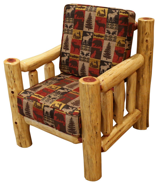 Red Cedar Log Santa Fe Chair - Rustic - Armchairs And Accent Chairs ...
