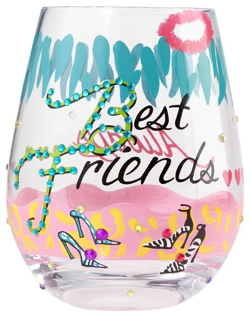 "Best Friends" Stemless Wine Glass - Contemporary - Wine Glasses - by ...