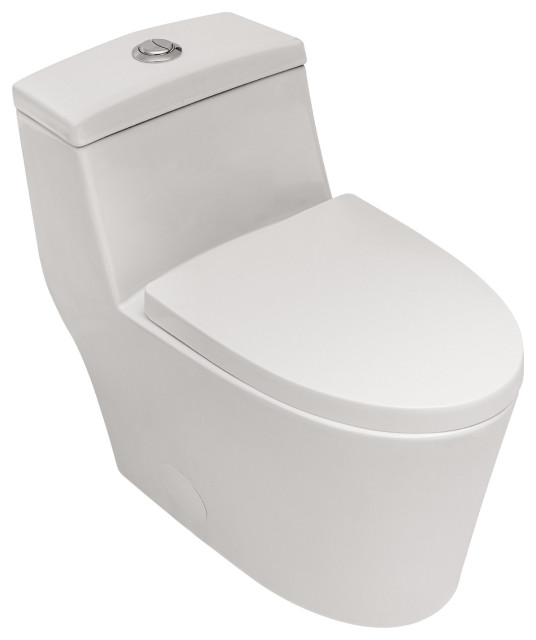 One Piece 1.1GPF/1.6 GPF Tornado Flush Dual Flushing Toilet ...