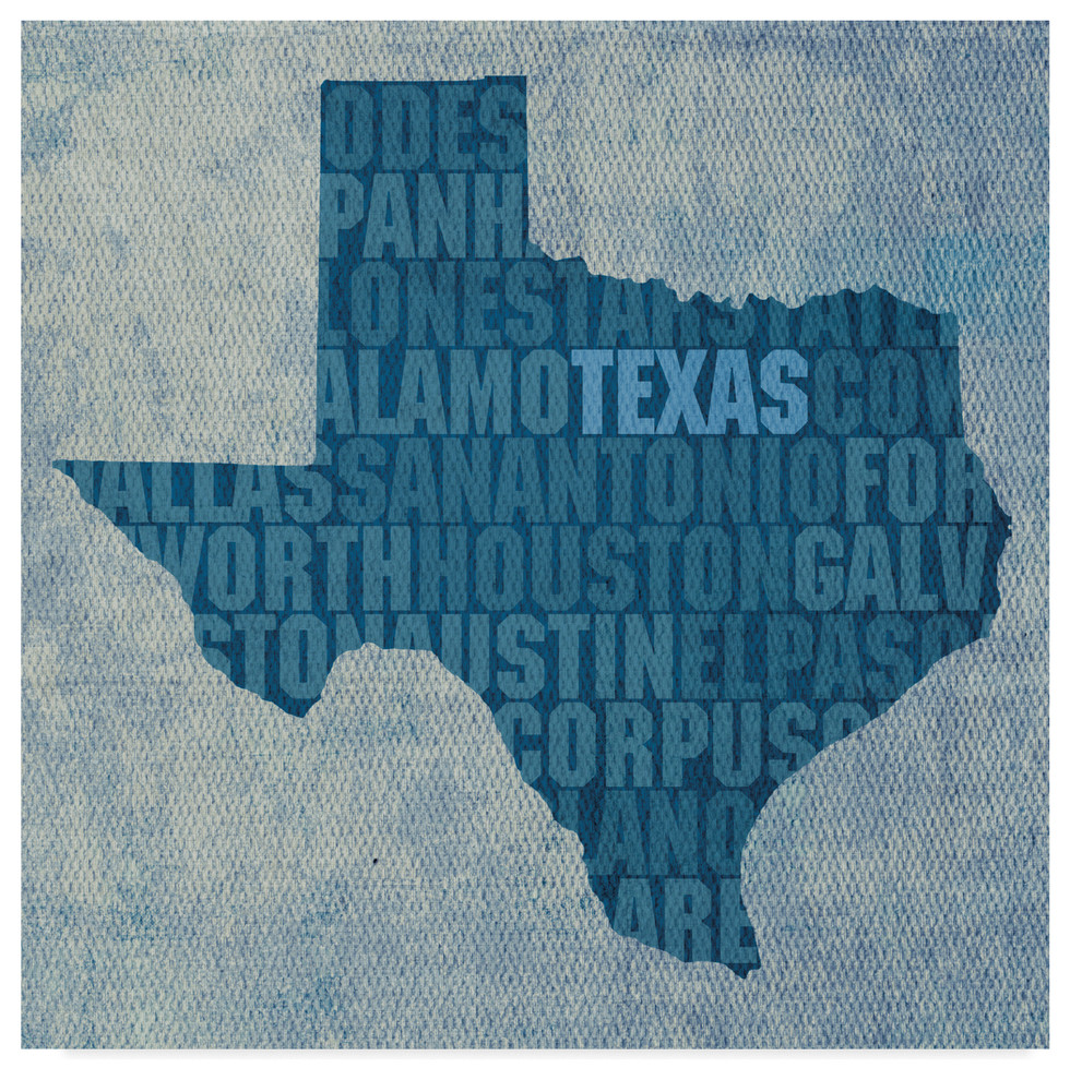 Red Atlas Designs 'Texas State Words' Canvas Art, 14"x14 ...