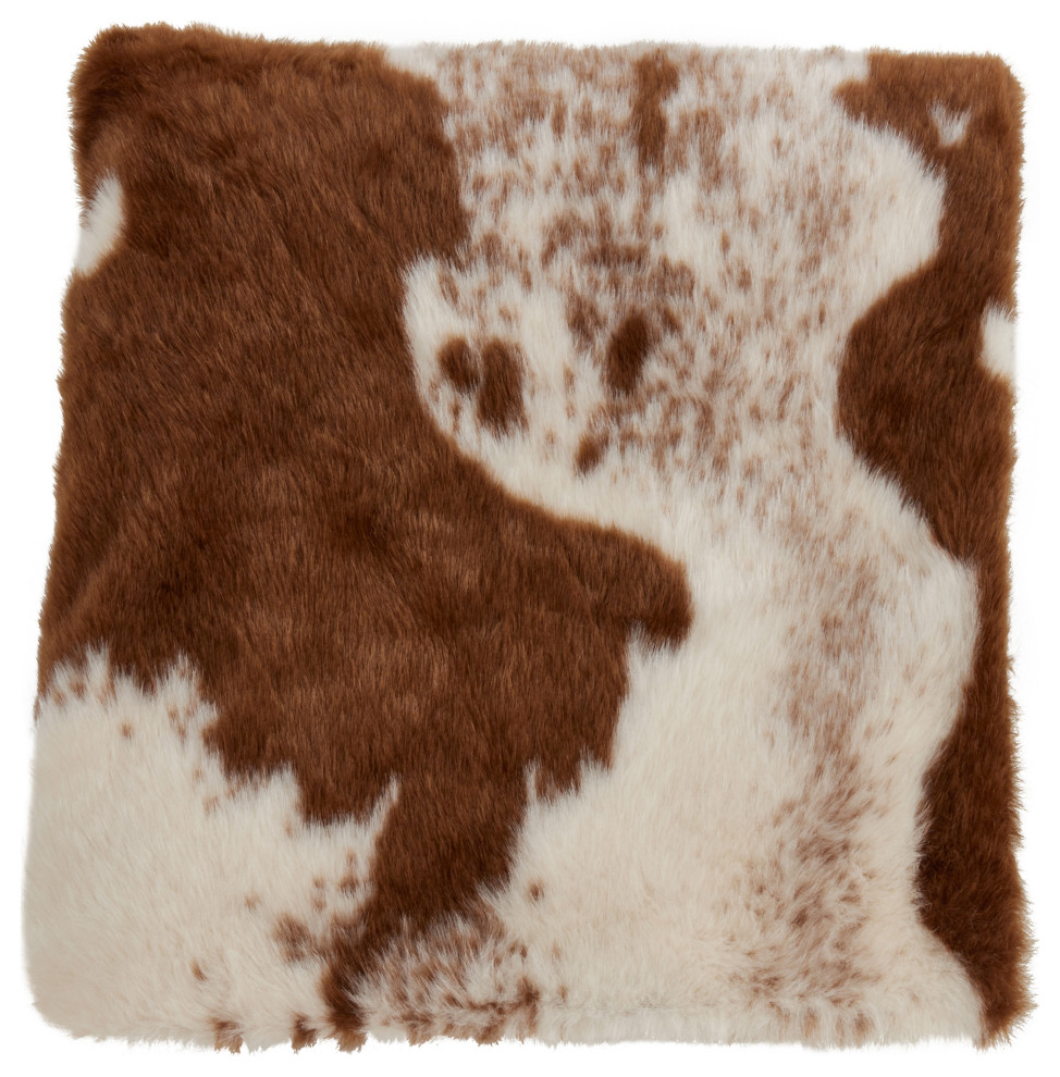 Faux Fur Throw With Cow Hide Design - Contemporary - Throws - by Saro ...