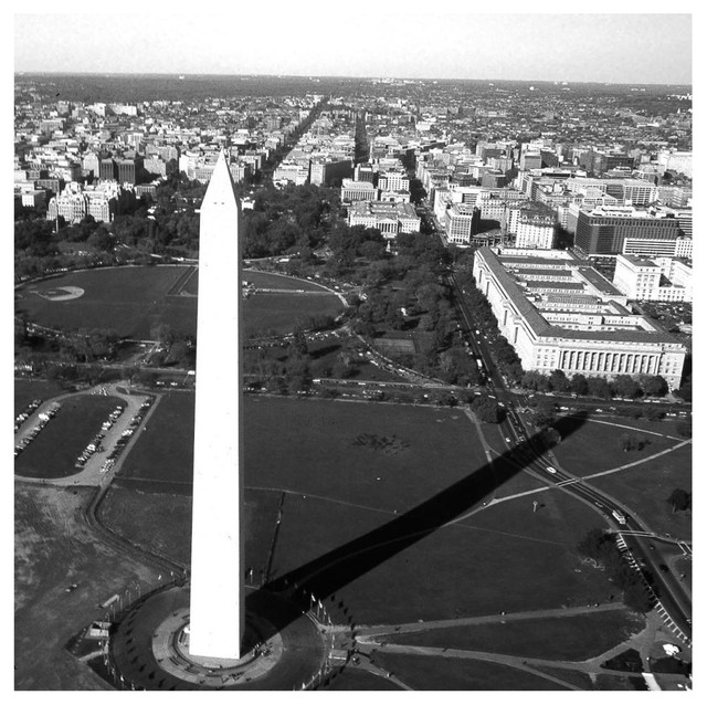 "Aerial view of the Washington Monument, Variant" Paper Art, 42"x42 ...