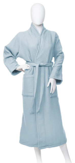 Luxury Cotton Long Sleeve Bathrobe Sleepwear - Modern - Bathrobes - by ...