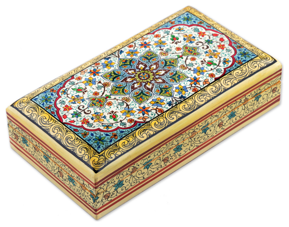 Novica Handmade Persian Brilliance Wood Decorative Box - Traditional ...