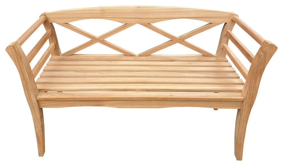 Teak Wood Montana Outdoor Patio Bench, 4' - Transitional - Outdoor ...