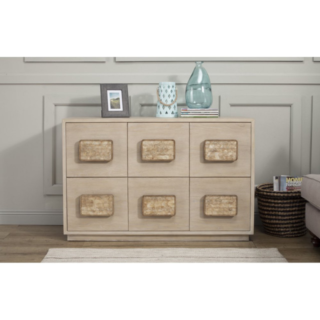 Seashell 6 Drawer Dresser, Natural - Beach Style - Dressers - by ...
