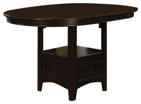 Oval Counter Height Table, Espresso Brown - Transitional - Indoor Pub ...