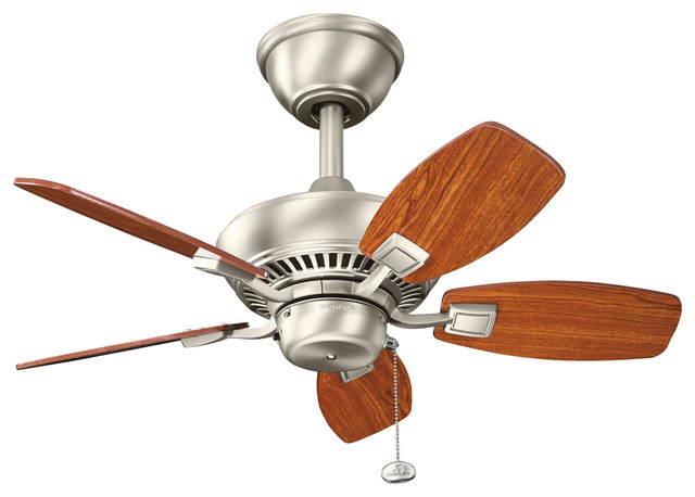 Traditional Canfield Ceiling Fan, Brushed Nickel - Transitional ...