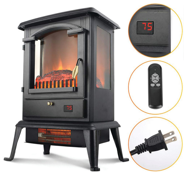 3 Sided Flame View Infrared Heater Stove - Space Heaters - by Almo ...