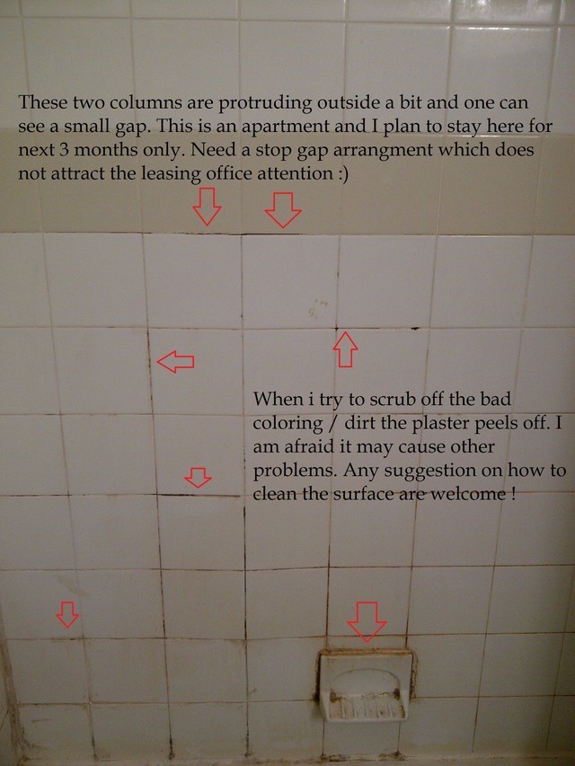 Bathroom Tile Protruding out n Cleaning Problem