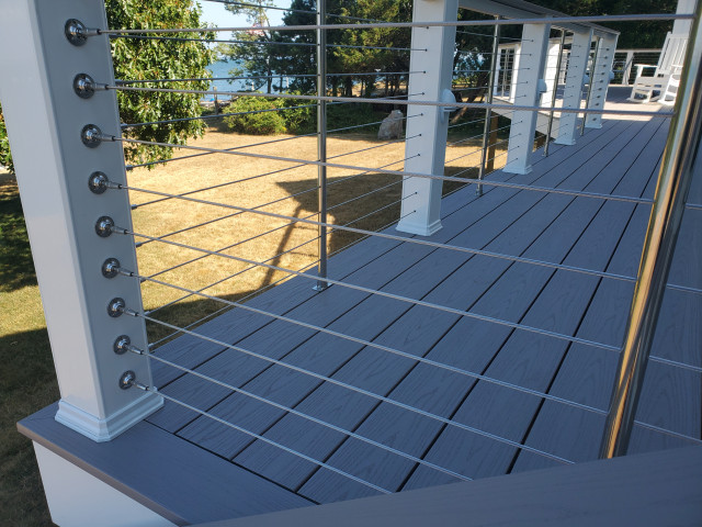 Cable Rails, TimberTech AZEK Deck, SBC Cedar Shingle Siding in ...