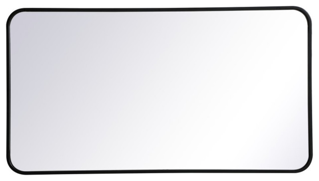 Ellis Soft Corner Metal Rectangular Mirror, 22"x40" - Transitional ...