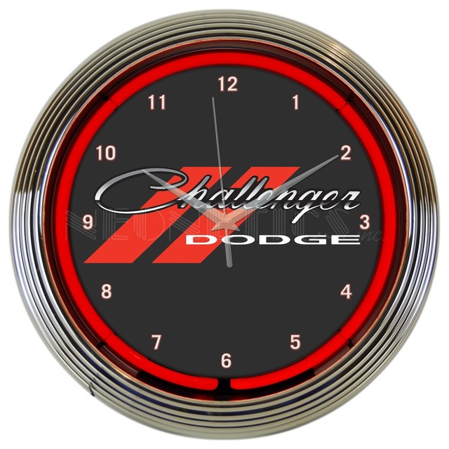 Dodge Challenger Neon Clock - Contemporary - Wall Clocks - by Sawyer ...