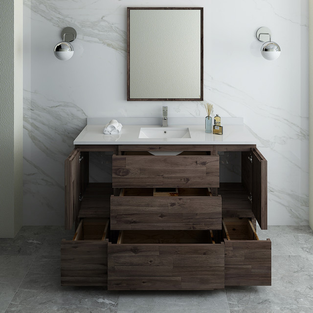 Fresca Formosa 54" Floor Standing Modern Bathroom Vanity With Mirror ...