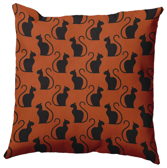 16" x 16" Spooky Cats Decorative Throw Pillow, Sage, 18"x18 ...
