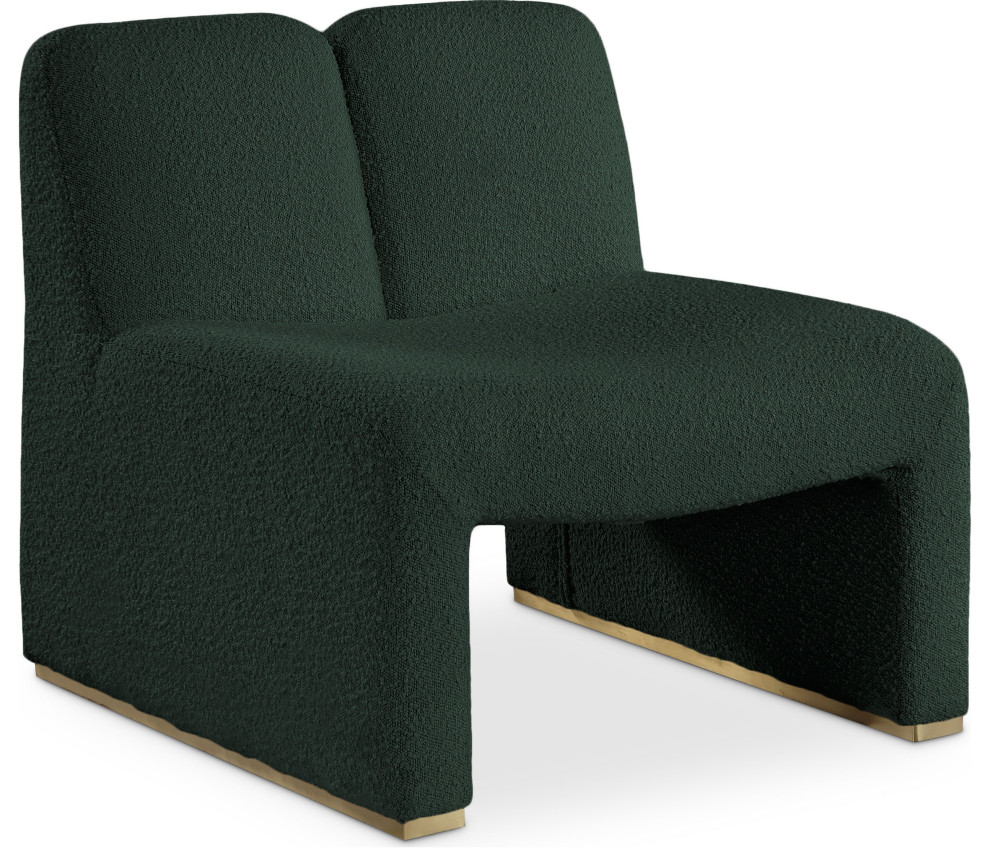 Alta Black Boucle Fabric Accent Chair - Contemporary - Armchairs And ...