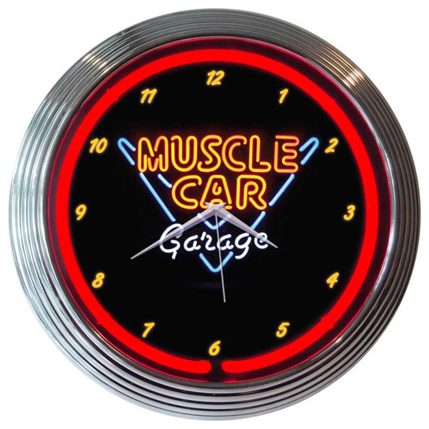 Neonetics Home Decorative Light Muscle Car Garage Neon Clock ...