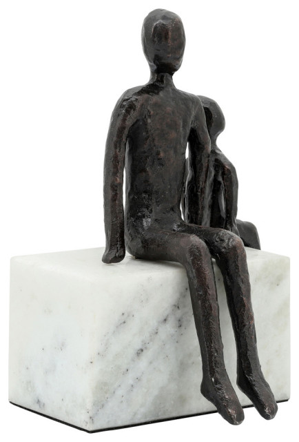 Metal, 10", Dad/Son Sitting Sculpture - Contemporary - Decorative ...