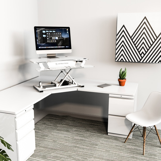 VERSADESK Standing Desk Converter,36” PowerPro Corner Electric ...