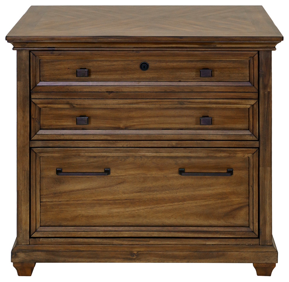 Traditional Wood Lateral File Storage File Drawer Fully Assembled Brown ...