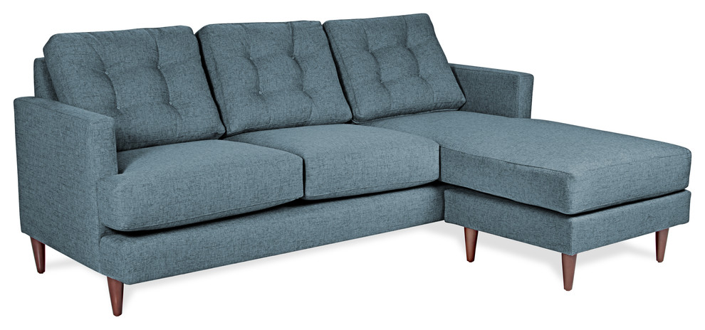 Dana Mid-century Modern Reversible Sectional in Ocean Blue ...