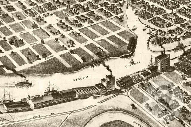 Old Map of Stockton California 1890, Vintage Map Art Print, 18"x24 ...