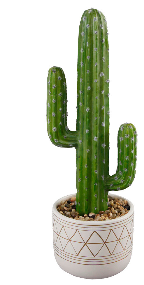 Tall Faux Tall Ceramic Cactus Hand-Painted Cermaic Pot, 8 ...