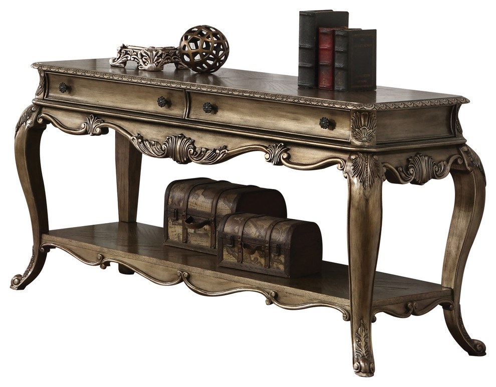 Acme Ragenardus Victorian Sofa Table, Vintage Oak - Contemporary ...