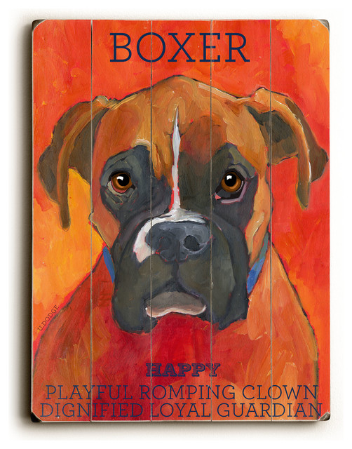 Boxer Wooden Sign, 34x25 - Contemporary - Novelty Signs - by Lightning ...
