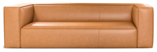 Aurora Modern Loft Living Room Furniture Top Leather Sofa in Cognac ...