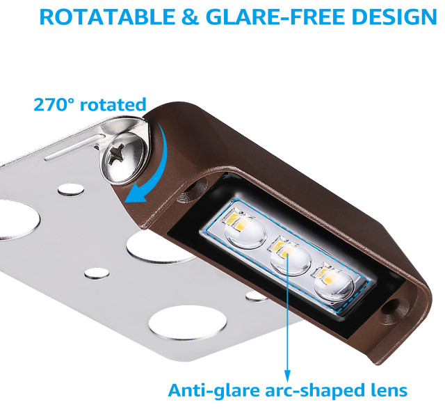 4 Pack 4" LED Retaining Wall Lights Swivel, 12V Landscape Paver Light ...