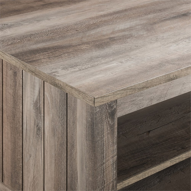 Pemberly Row 48" Grooved Panel Sided Wood Coffee Table - Gray Wash ...