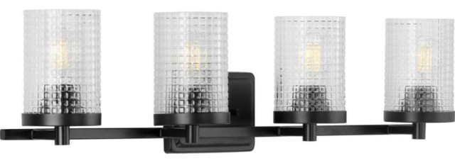 Progress Fawcett 4-Light 100W Bath Vanity P300271-031 - Black ...