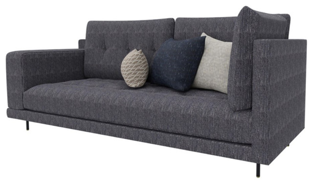 Enza Home Carino 3-Seater Fabric & Wood Sofa Bed in Dark Gray, Queen ...