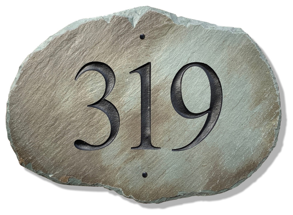 Carved Stone House Numbers / Address Plaque / Marker / Slate Sign ...