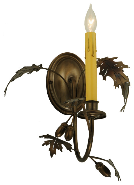 11W Oak Leaf & Acorn Wall Sconce - Rustic - Wall Sconces - by Meyda ...