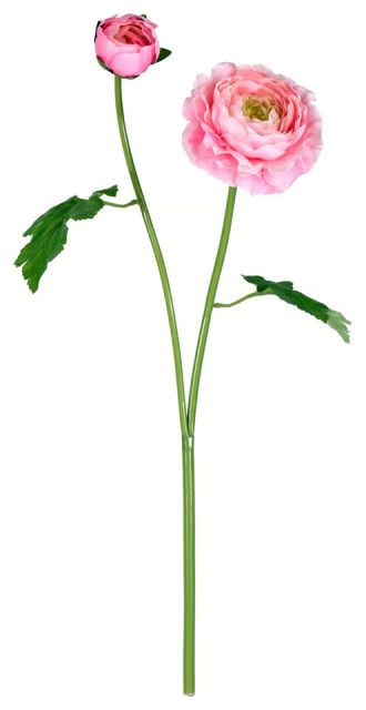19" Pink Ranunculus Stem 6/Pk - Artificial Flower Arrangements - by ...