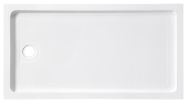 Ove Decors Shower Base 60"x32", White Acrylic Finish With Anti Slip ...