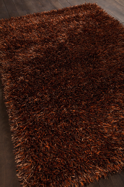 Iris Hand-Woven Contemporary Rug, Rectangular Brown/Rust/Chocolate 5'x7 ...