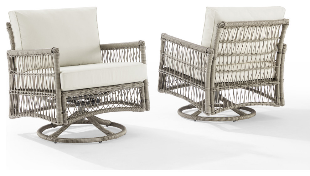 Thatcher 2Pc Wicker Swivel Rocker Outdoor Chair Set - Tropical ...
