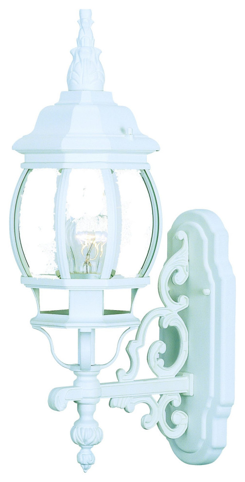 White Glass Globe Wall Light - Mediterranean - Outdoor Wall Lights And ...