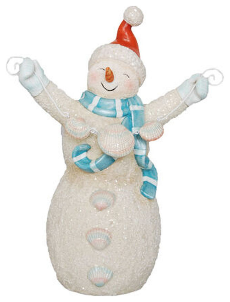 December Diamonds Calm Shores Snowman With Shells - Contemporary ...