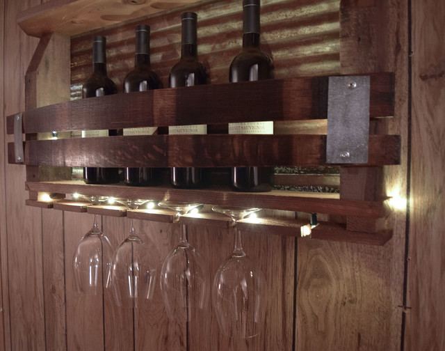 Lighted Wine Rack - Rustic - Wine Racks - by All About Barrels | Houzz