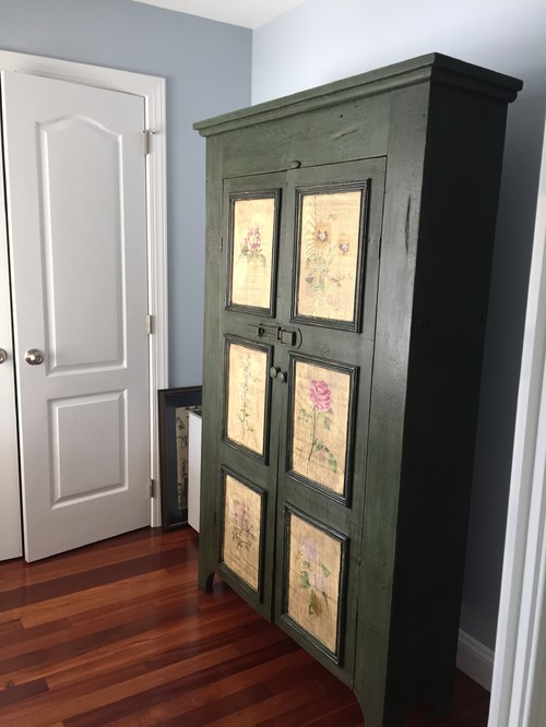 Painting a wooden storage cabinet