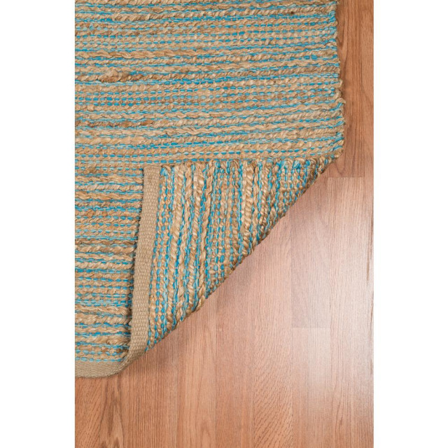 Naturals Sinclair Blue Organic Jute/Cotton Flatweave Area Rug, 8'x10 ...